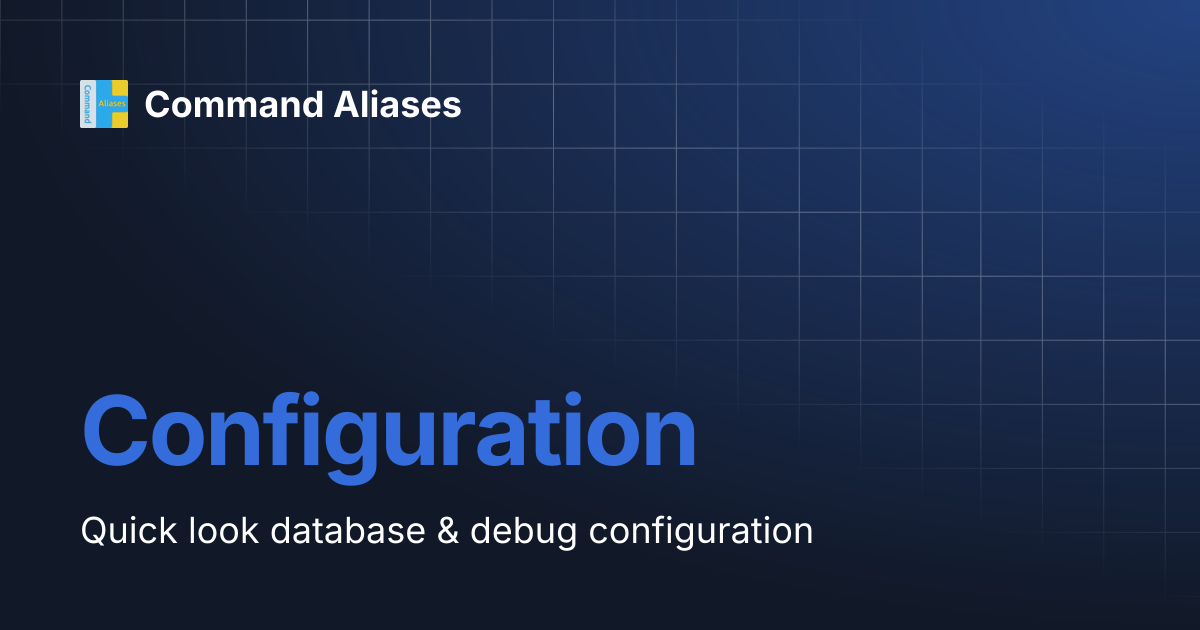 Configuration Command Aliases
